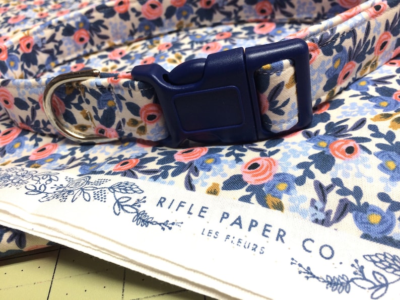 Rifle Paper Co. Dog Collar for Boy Girl Le Fleurs Blue | Etsy