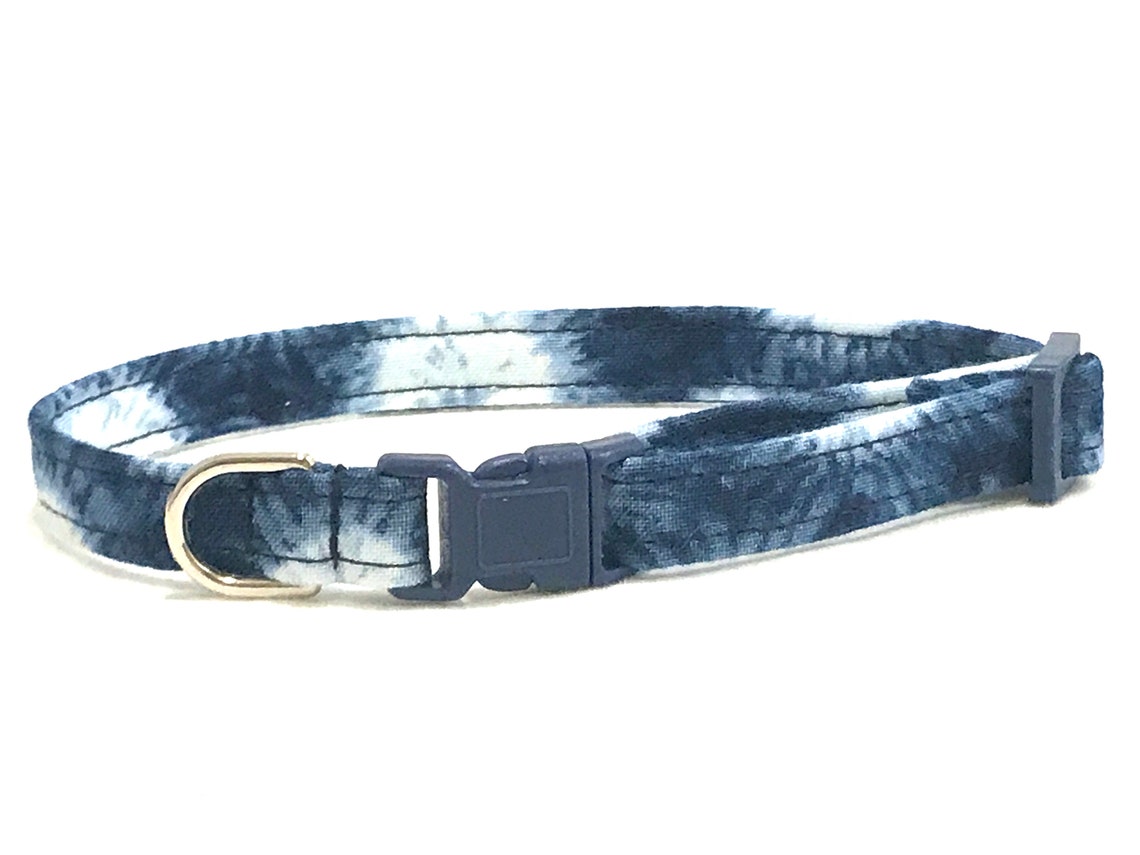 Breakaway Cat Collar for Boy Girl Tie Dye Indigo Blue Dots | Etsy