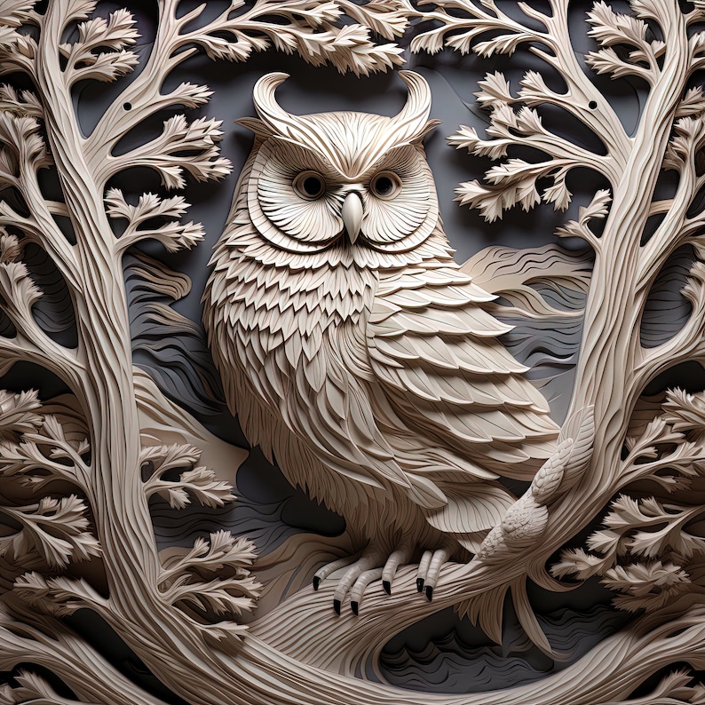 Owl | Wise | Bird of Prey | Laserburn| Glowforge| Xtool | SVG| PNG | 3D ...