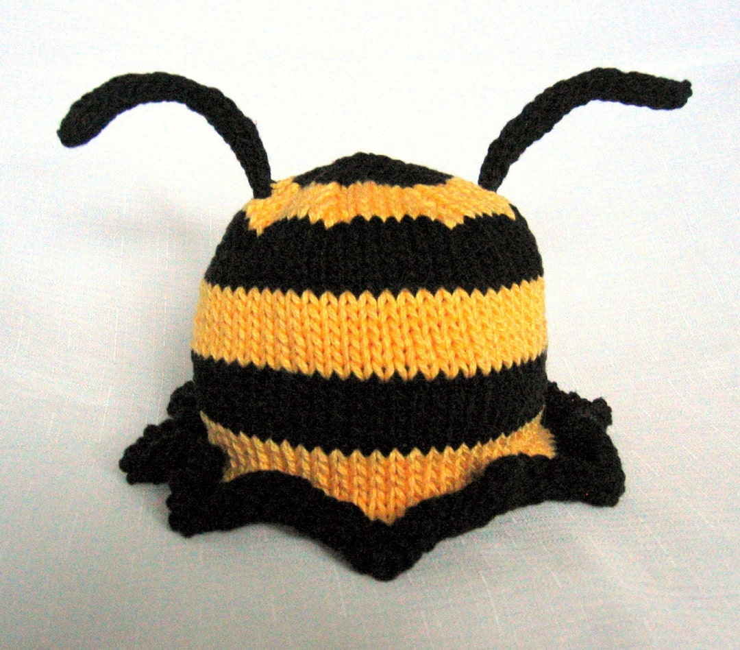 Boston Beanies Bumble Bee Hat, Knit Ruffle Baby Cotton Hat and Photo ...