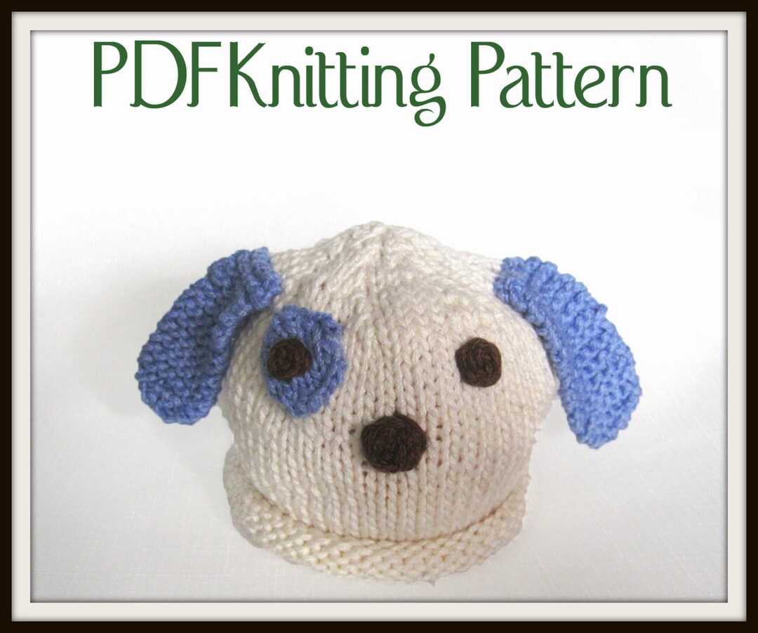 Baby Puppy Dog Hat Pattern, Knit, Boston Beanies - Etsy