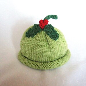 Holiday Holly Hat, Knit Cotton Baby Hat, Great Photo Prop - Etsy