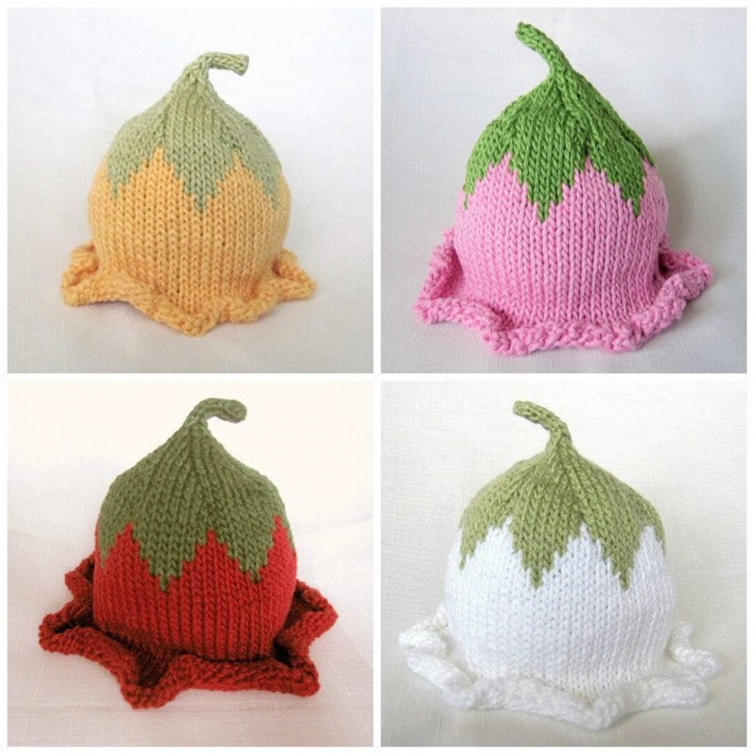 Flower Fairy Hat, Knit Baby Cotton Hat, Custom Order You Choose Colors ...