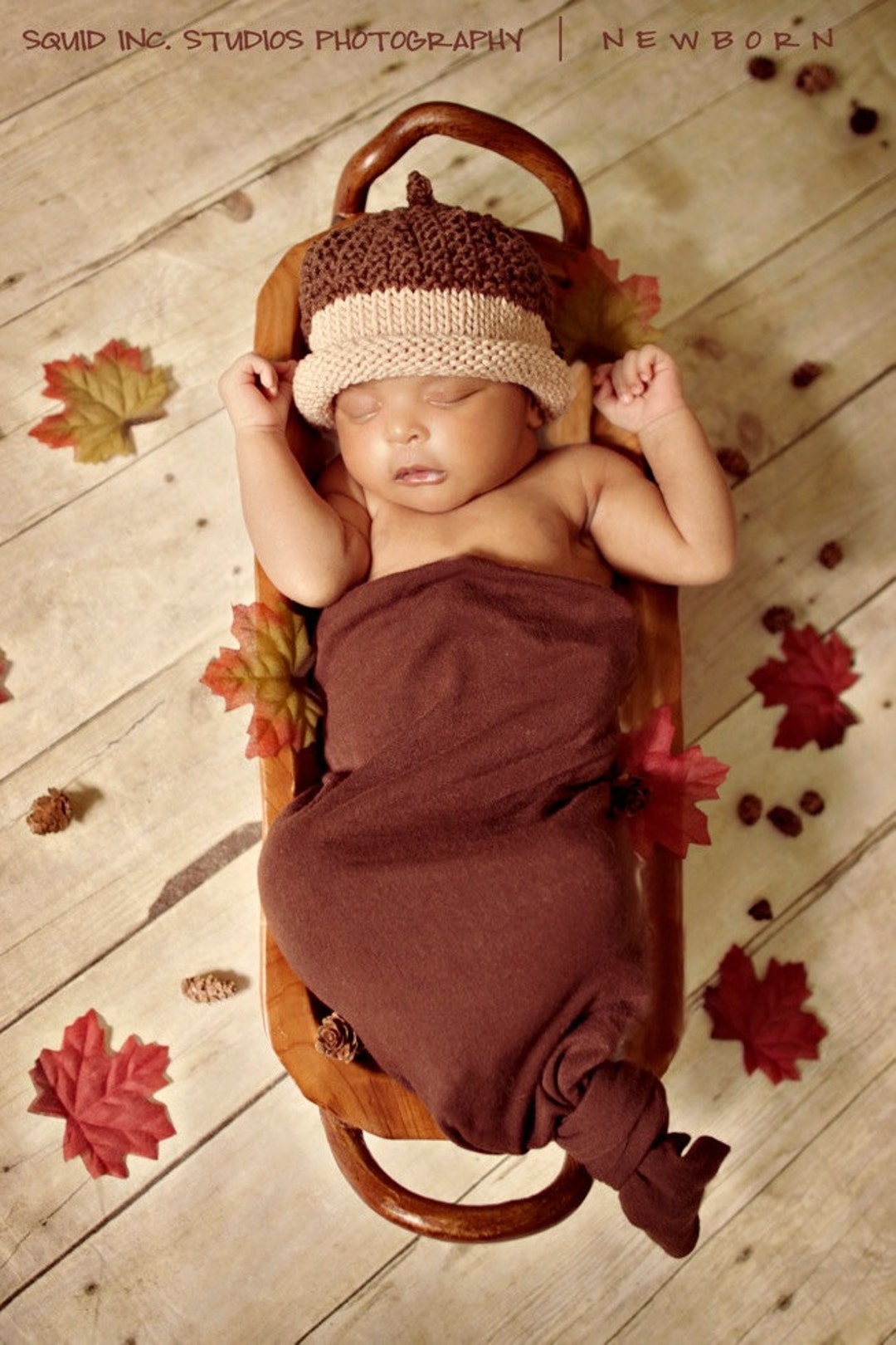 Boston Beanies Acorn Hat, Knit Cotton Baby Hat Great Photo Prop - Etsy