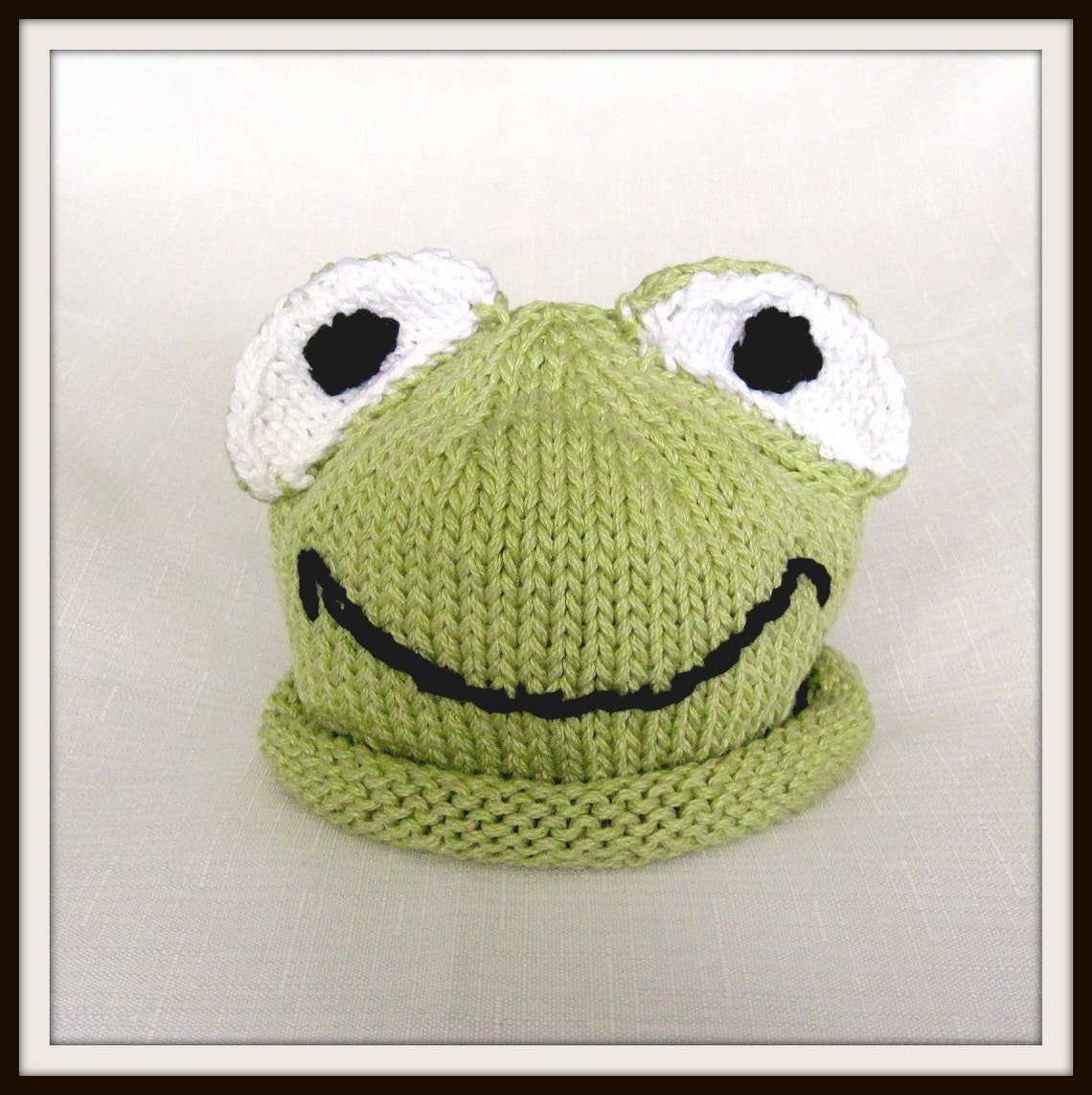 Knit Cotton Green Frog Hat Baby Hat, Great Photo Prop - Etsy