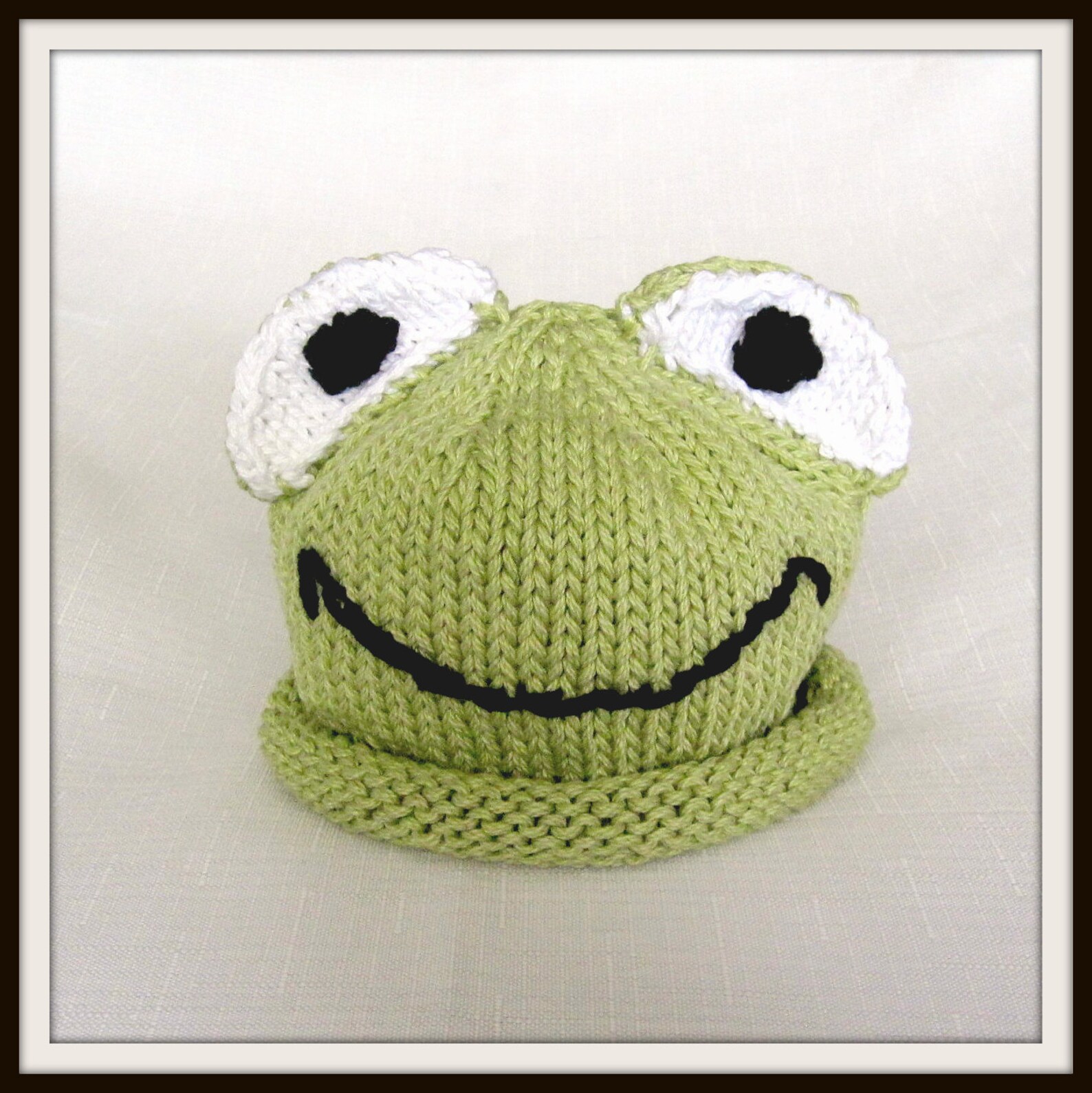 Knit Cotton Green Frog Hat Baby Hat, Great Photo Prop - Etsy