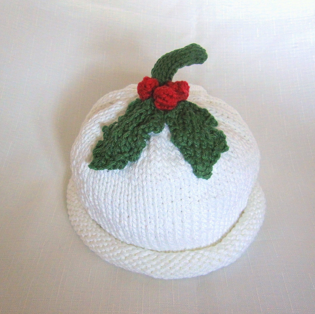 Holiday Holly Hat, Knit Cotton Baby Hat, Great Photo Prop - Etsy