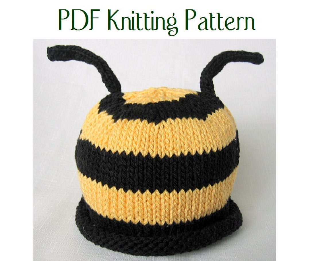 Baby Bumble Bee and Ladybug Hat Pattern, Knit, Boston Beanies - Etsy
