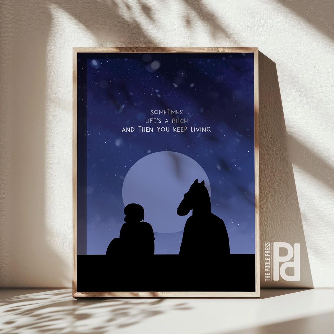 Bojack Horseman Print and Then You Keep Living Illustration Print Wall ...