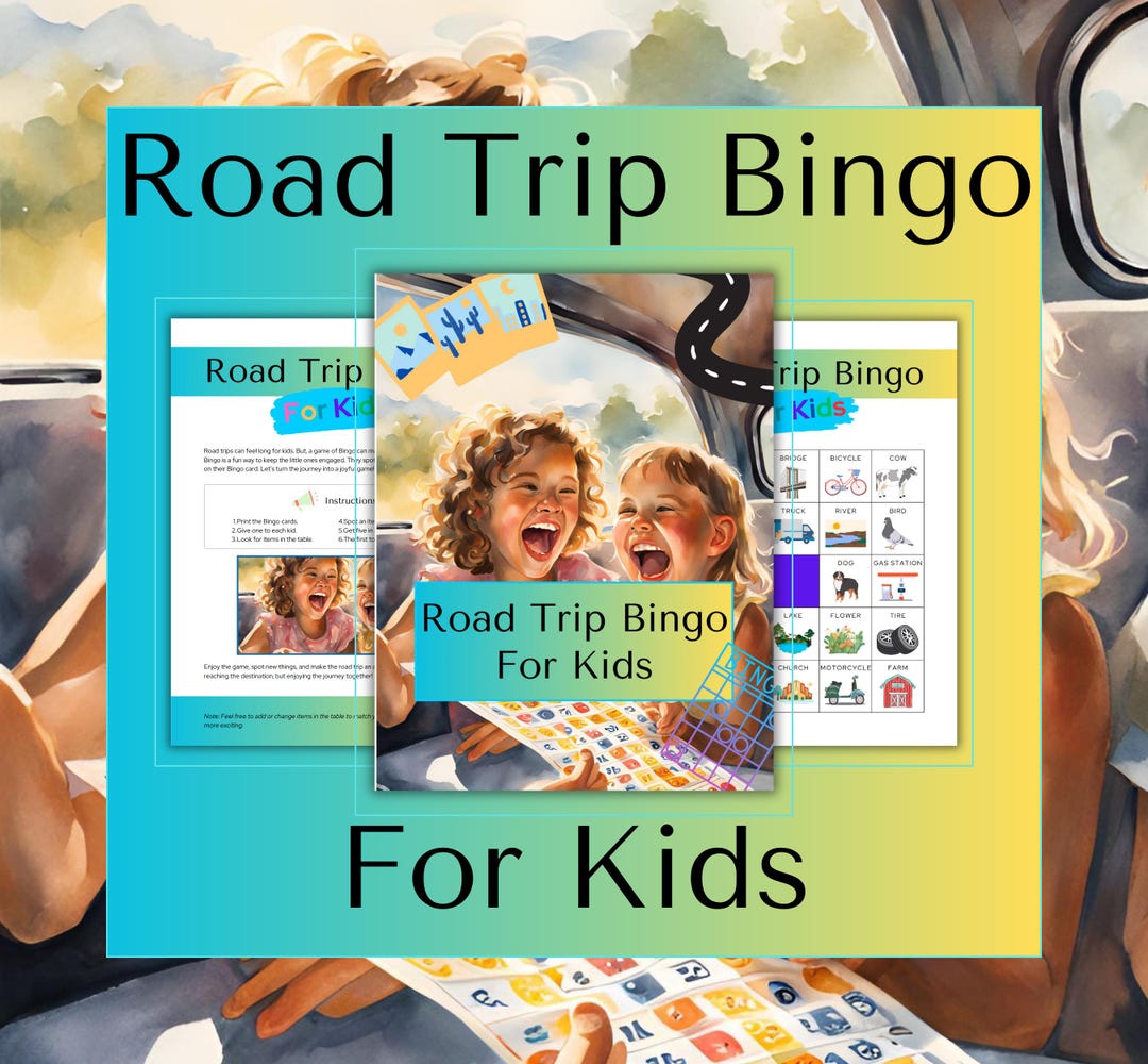 Kids Road Trip Bingo Printable Car Game Activity Travel Game Family ...