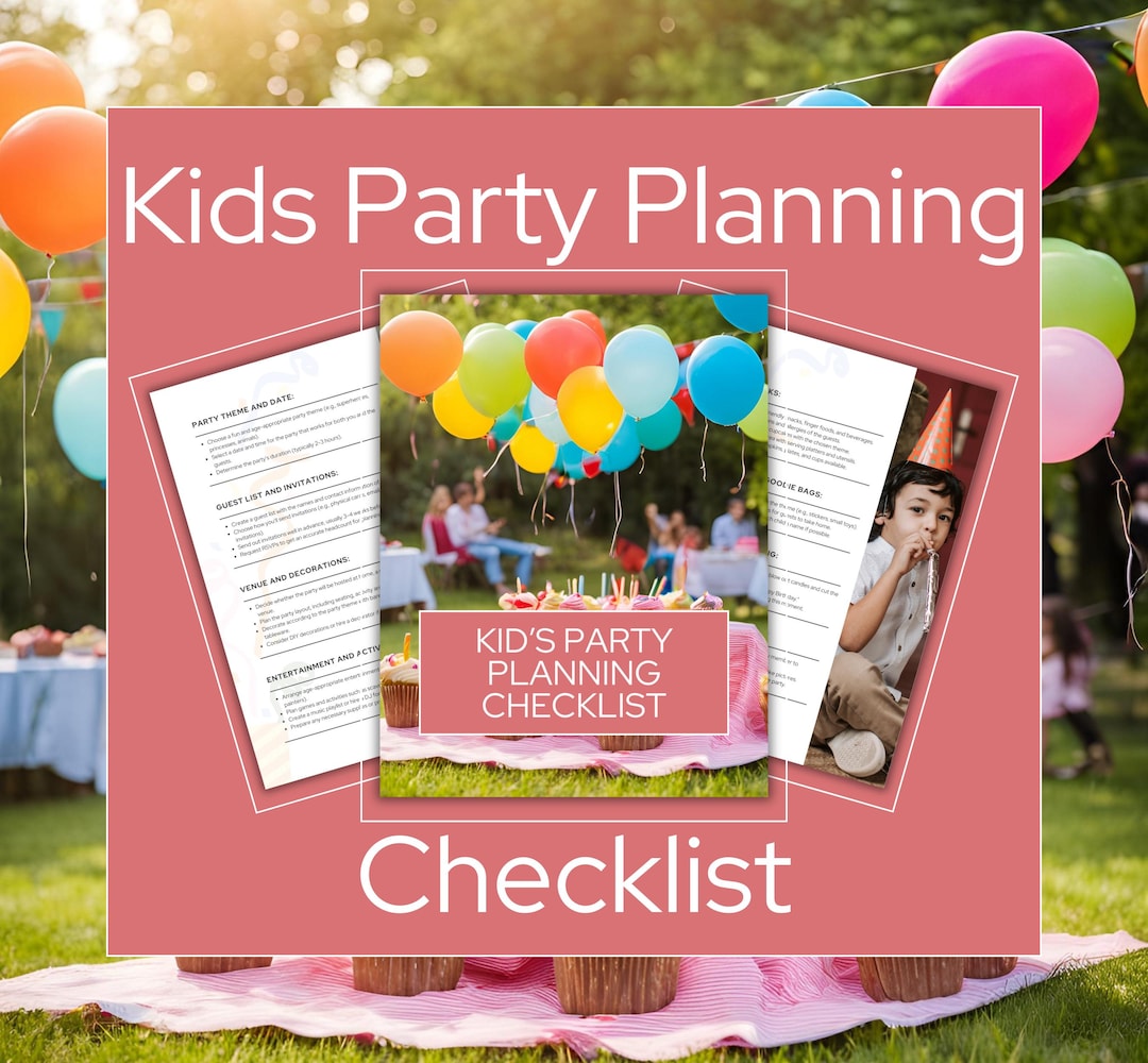 Kids Party Planning Checklist Printable Birthday Party Planner Event ...