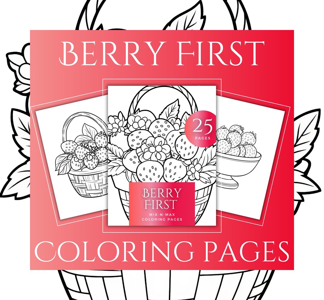 Berry First Coloring Pages Strawberry Printable Fruit Basket ...