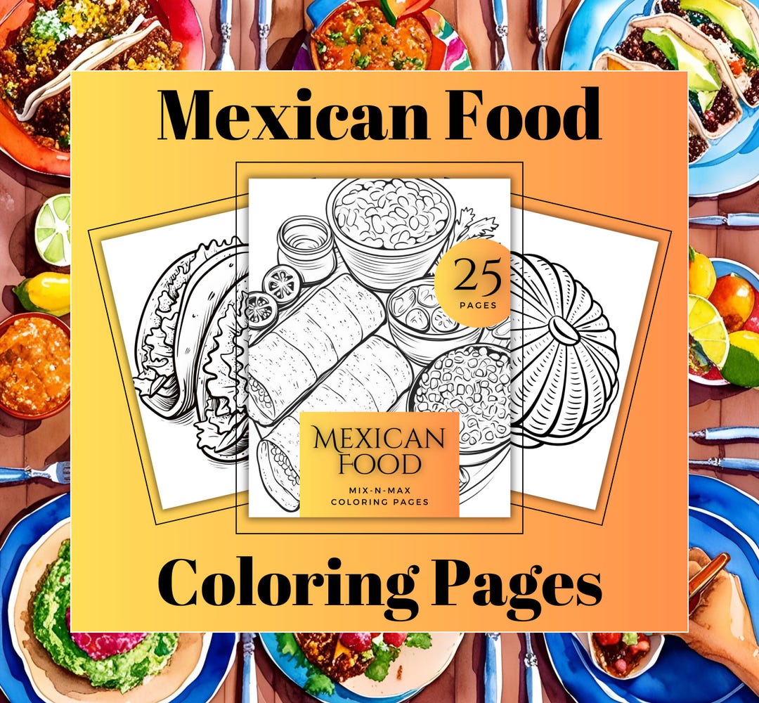 Mexican Treats Coloring Book Bold and Easy Coloring Pages Printable ...
