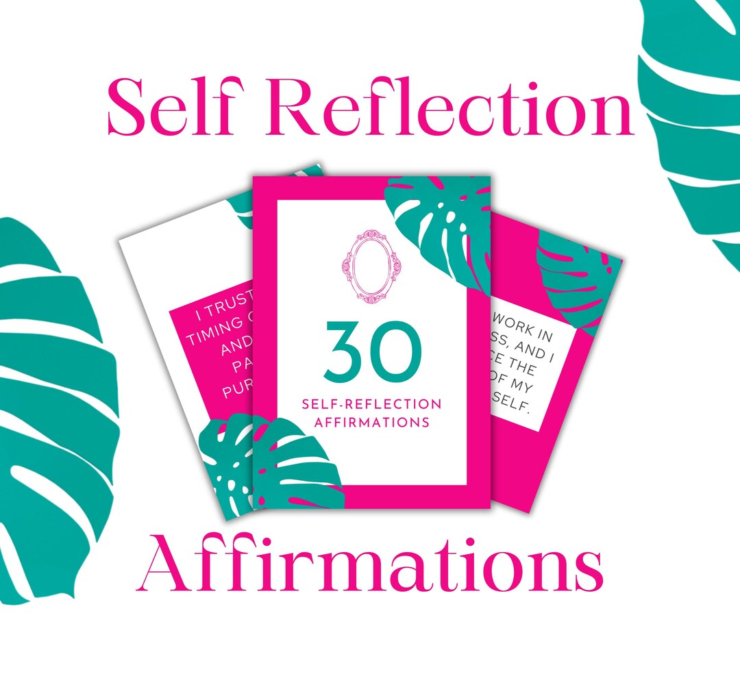Daily Self Reflection Affirmation Cards Positive Quote Flash Cards Self ...