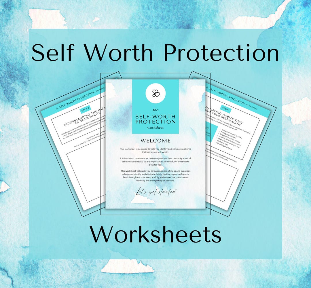 Self Worth Protection Worksheets Building Self Esteem Printable I Am ...
