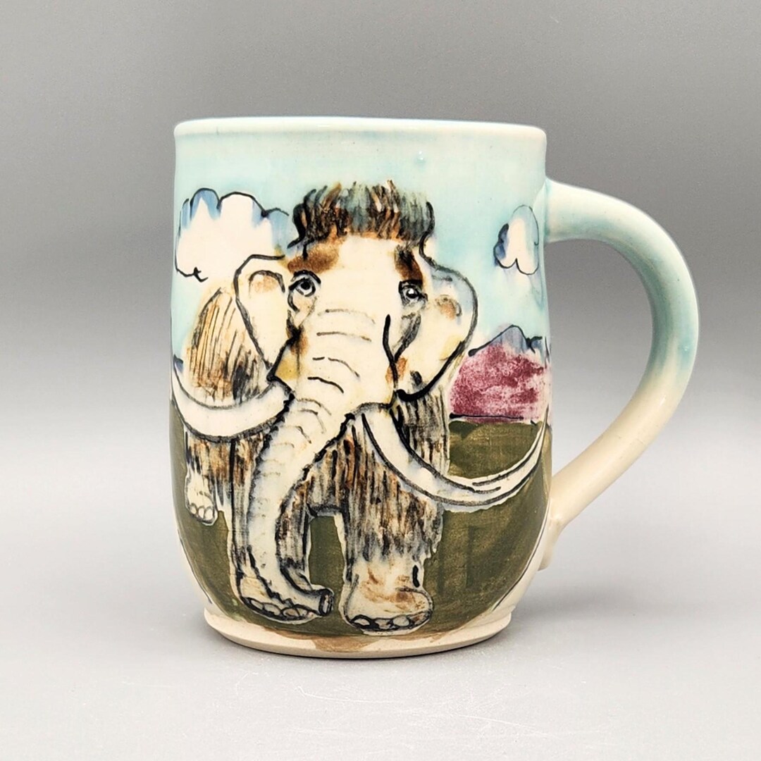 Wooly Mammoth Handpainted on a Handmade Ceramic Mug - Etsy