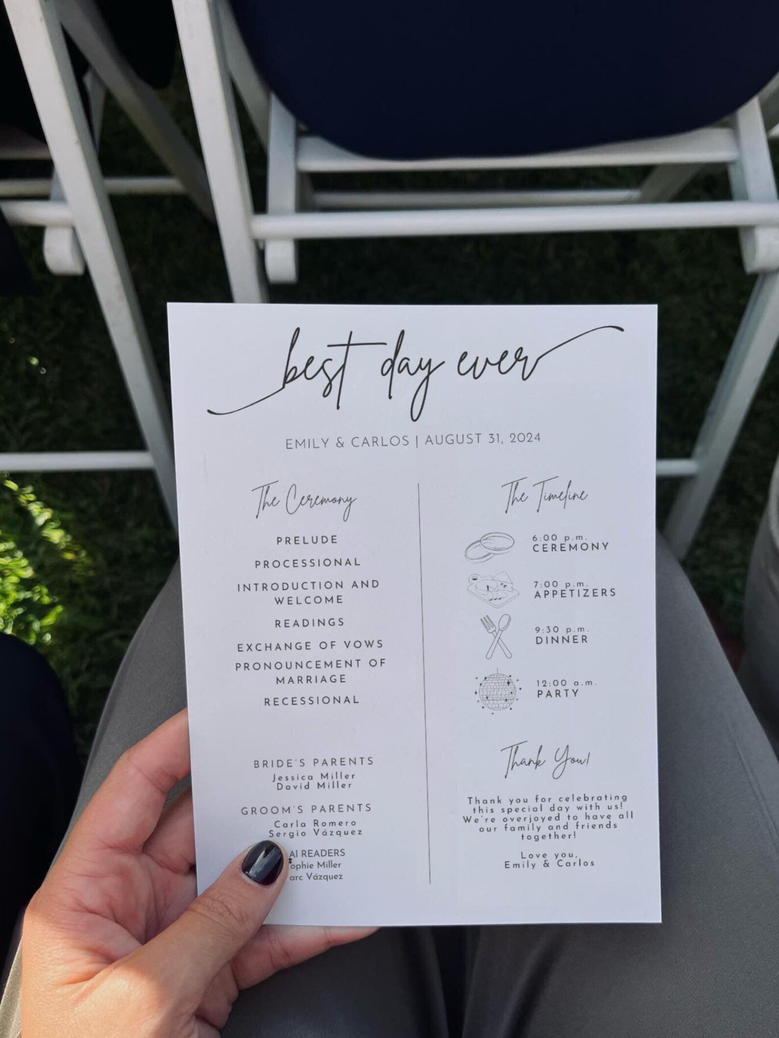 Editable Ceremony Program, Wedding Timeline & Guest Message ...