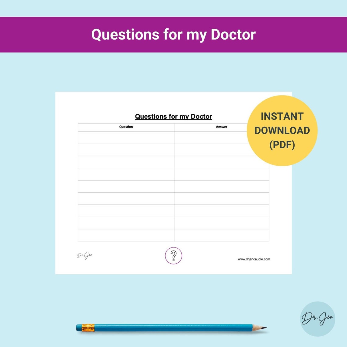 Doctor Visit Questions List: Printable Medical Appointment Tracker (PDF ...