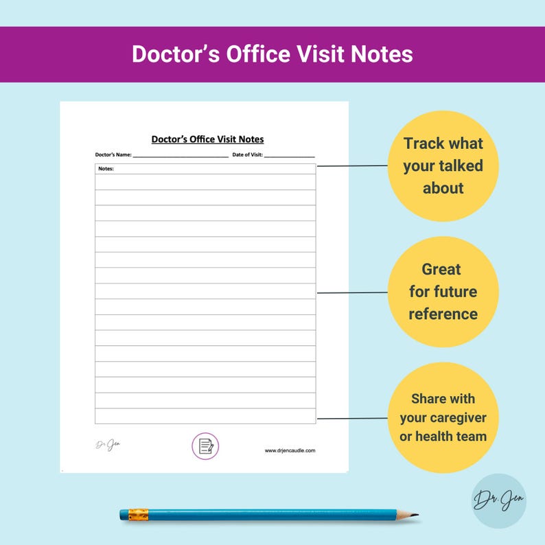 Doctor Visit Notes Template: Patient & Caregiver Reference (PDF) - Etsy
