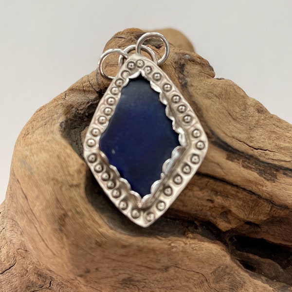 Cobalt Blue Sea Glass Necklace - Etsy