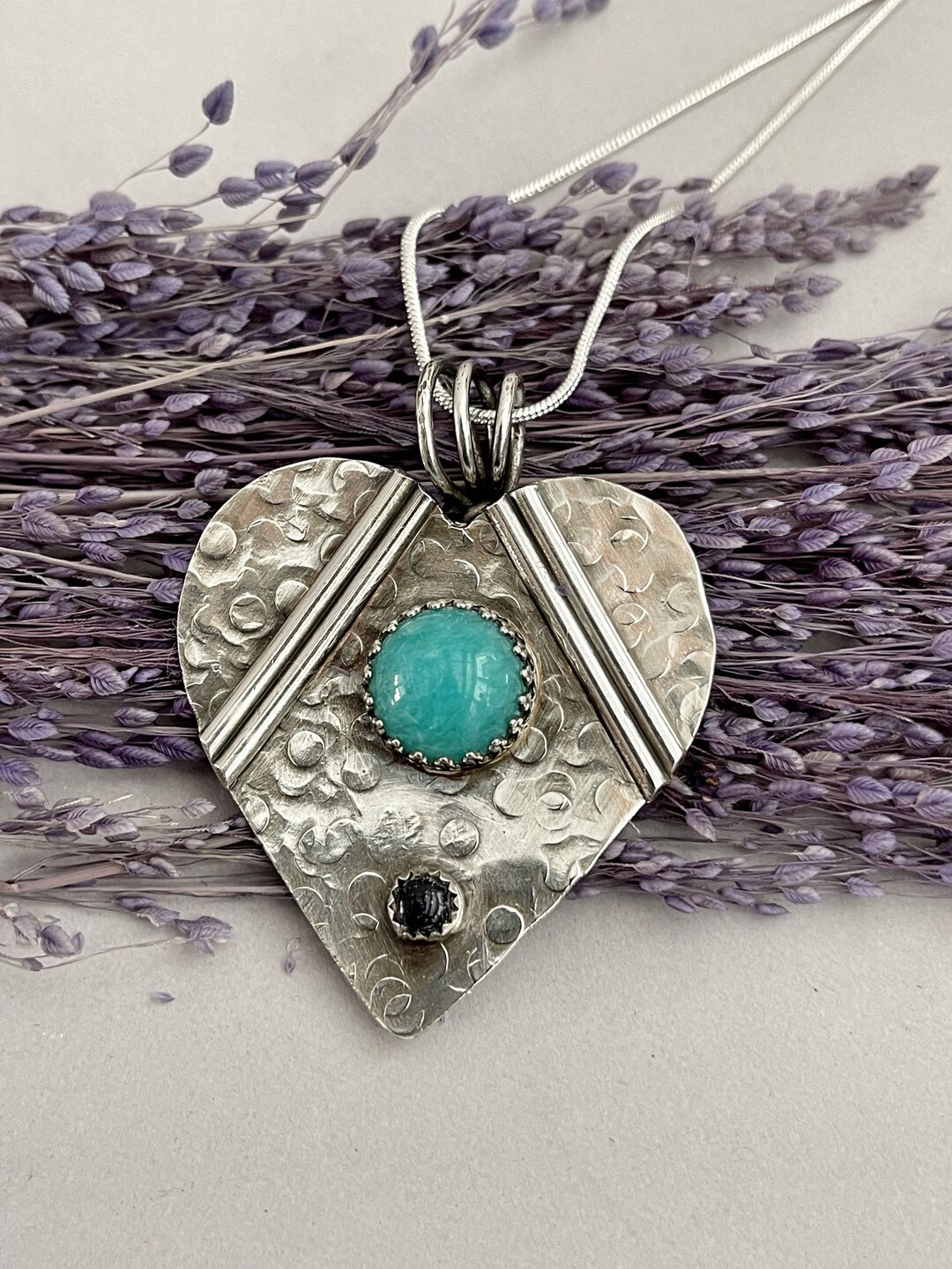 Heart, Amazonite, Purple Goldstone, Sterling Silver, Romantic ...