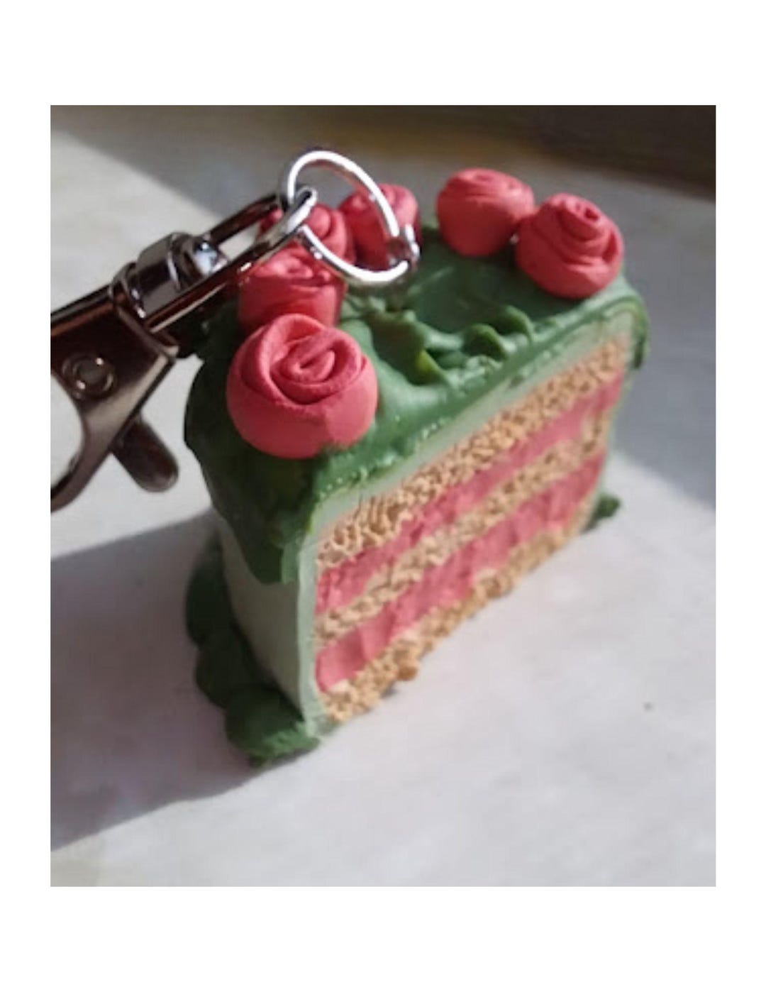 3 Layer Rose Matcha Cake Bag Charm - Etsy