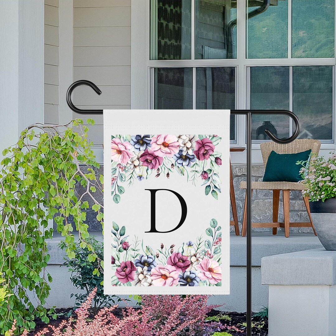 Personalized Garden Flags, Custom Garden Flag, Initial Name Flag, Boho ...