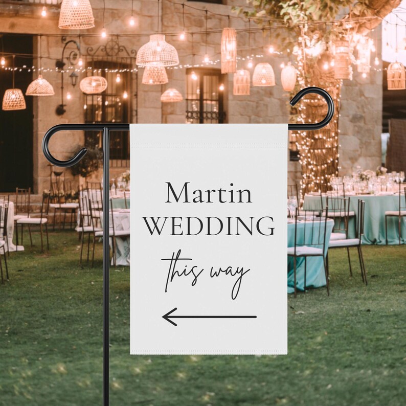 Personalized Wedding Flag; Custom Wedding This Way Flag; Personalized ...