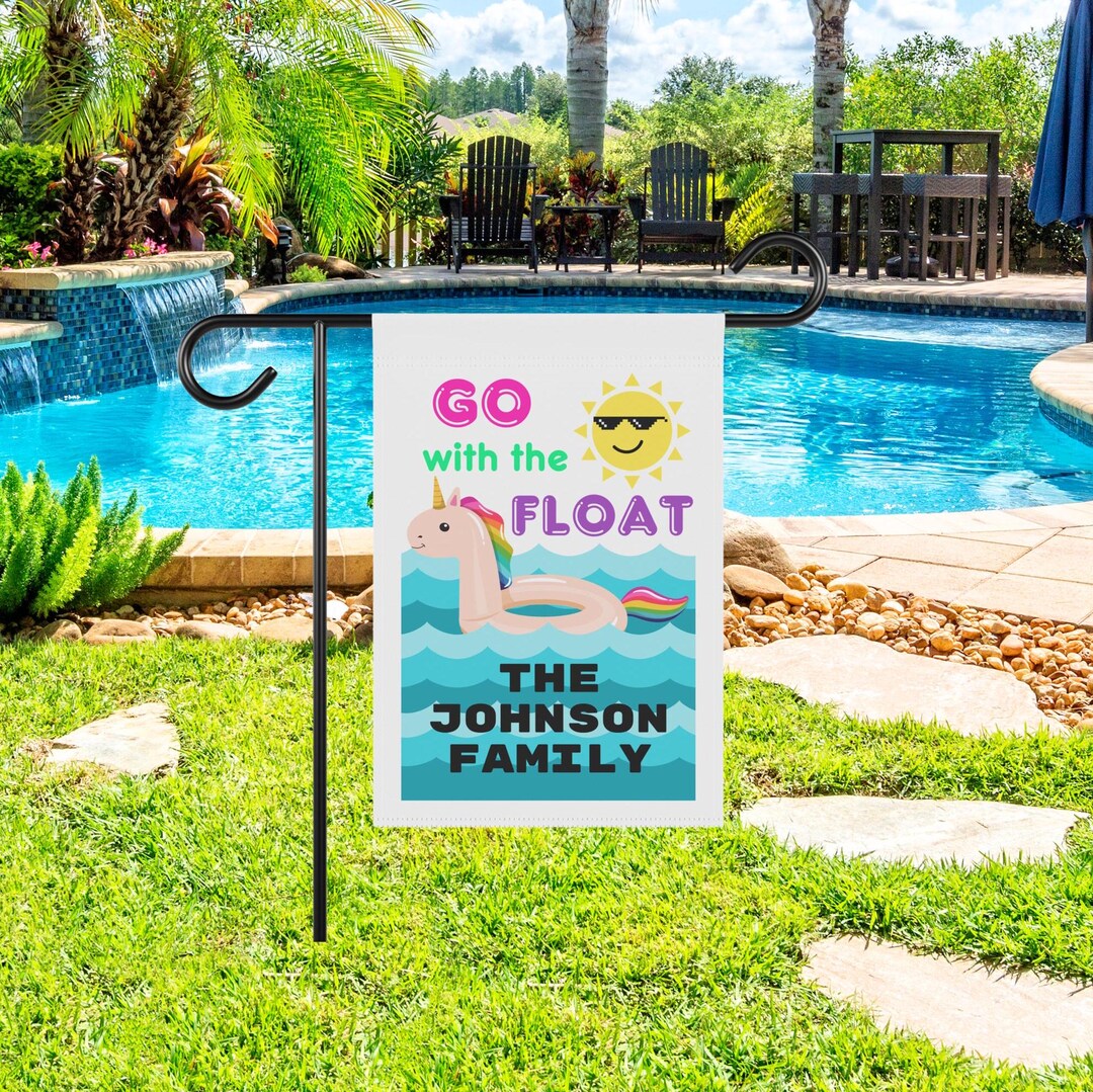 Custom Poolsign, Family Pool Garden Flag, Custom Pool Gifts, Family ...