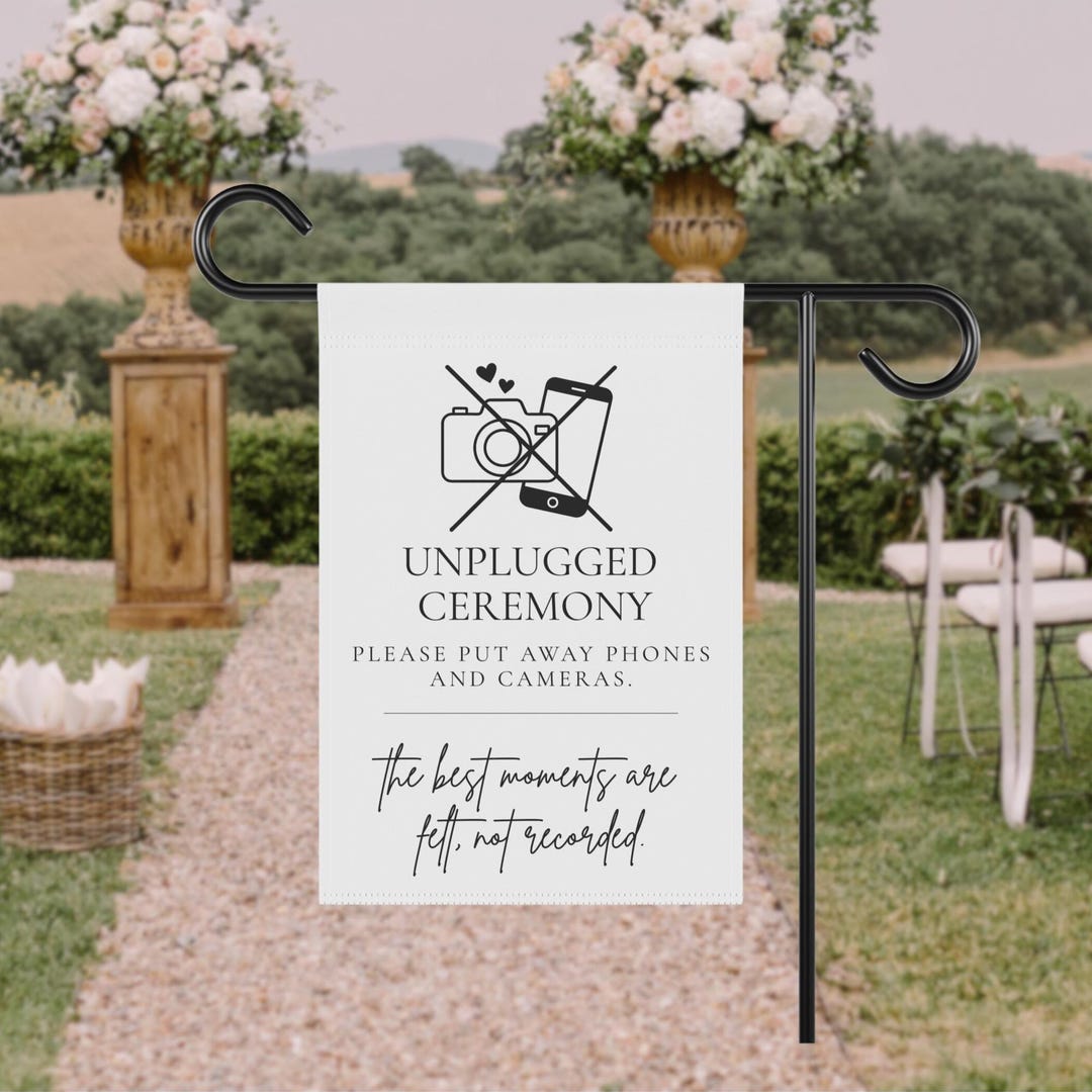 Unplugged Ceremony Flag, Wedding Ceremony Sign Unplugged, Unplug ...