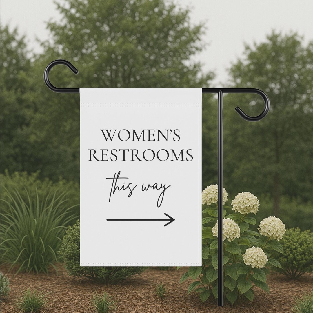 Restroom Flag, Wedding Flag, Backyard Wedding, Weddingsign, Backyard ...
