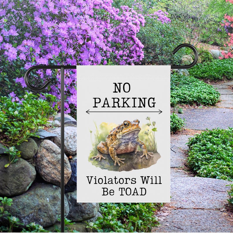 No Parking Sign, Parking Sign, No Parking Flag, Frog Garden Flag, Funny ...