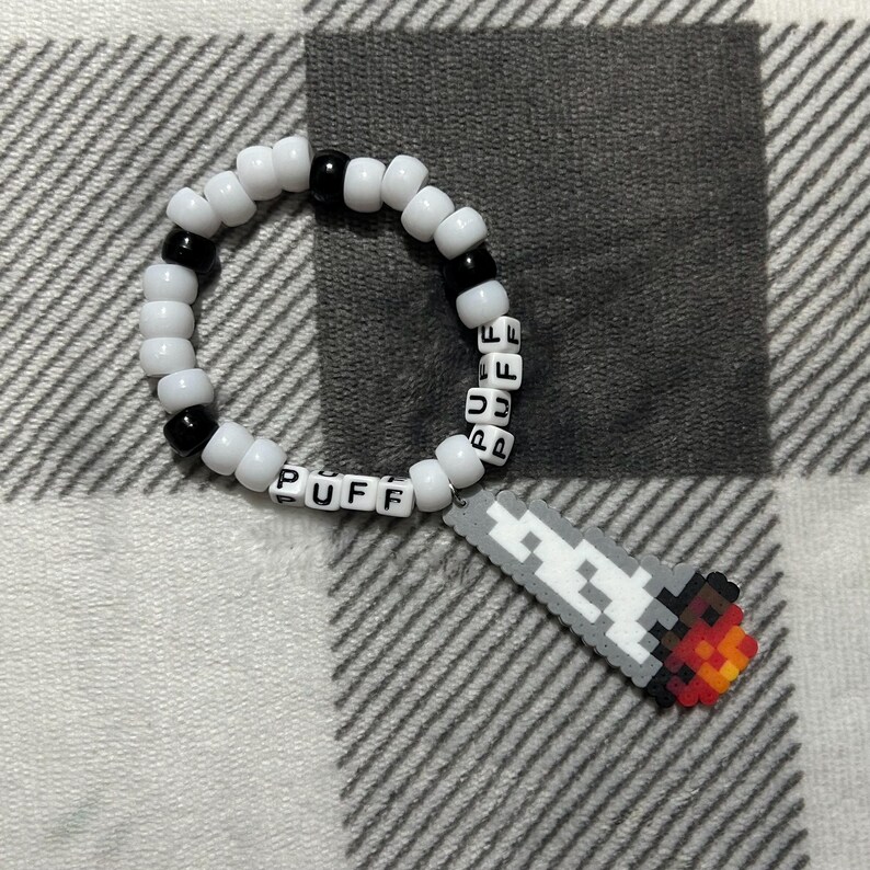 Stoner Kandi With Mini Perler Charm - 3pcs - Etsy