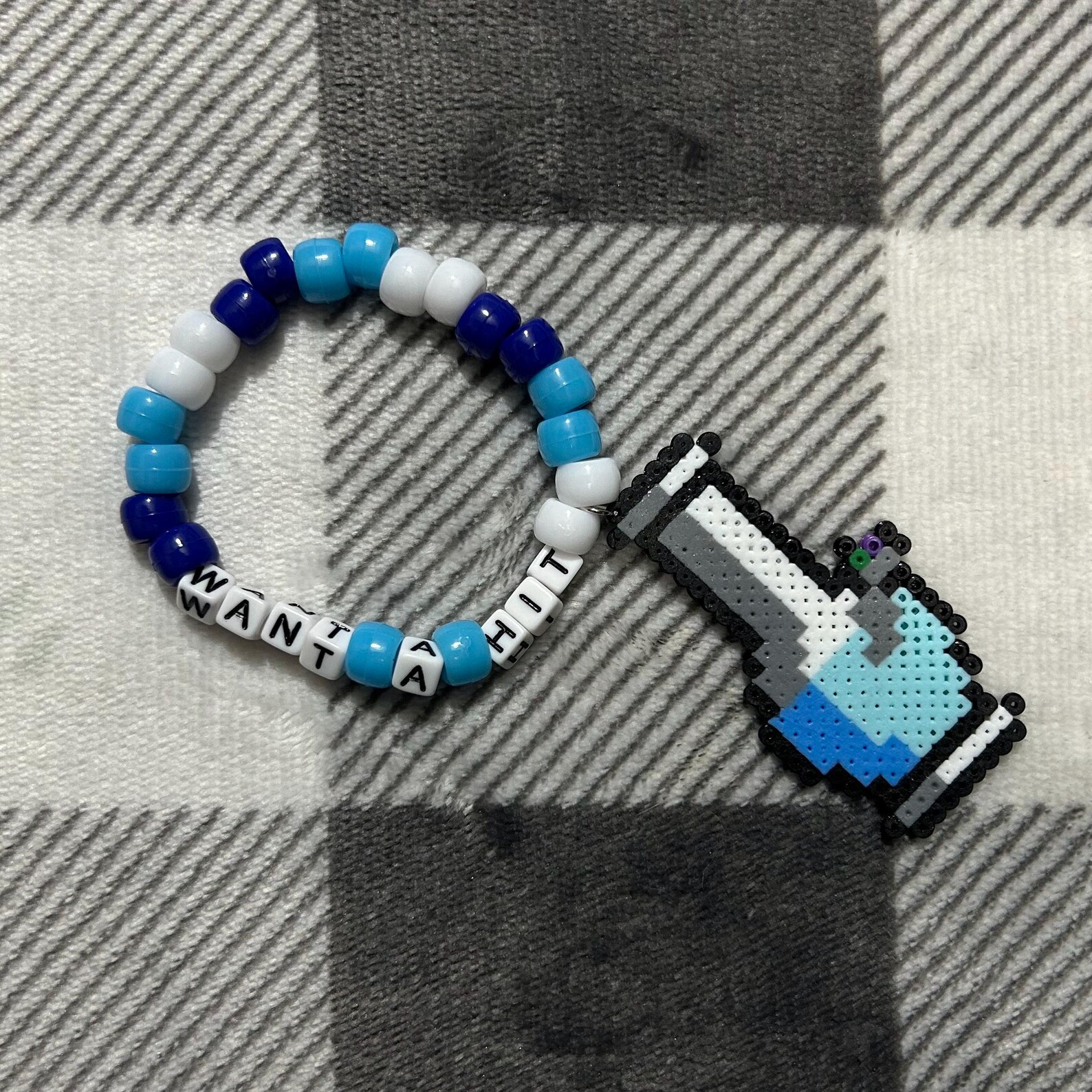 Stoner Kandi With Mini Perler Charm - 3pcs - Etsy