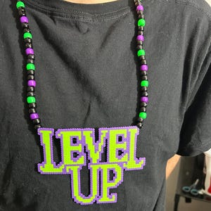 Level up Inspired Mini Perler Necklace - Etsy