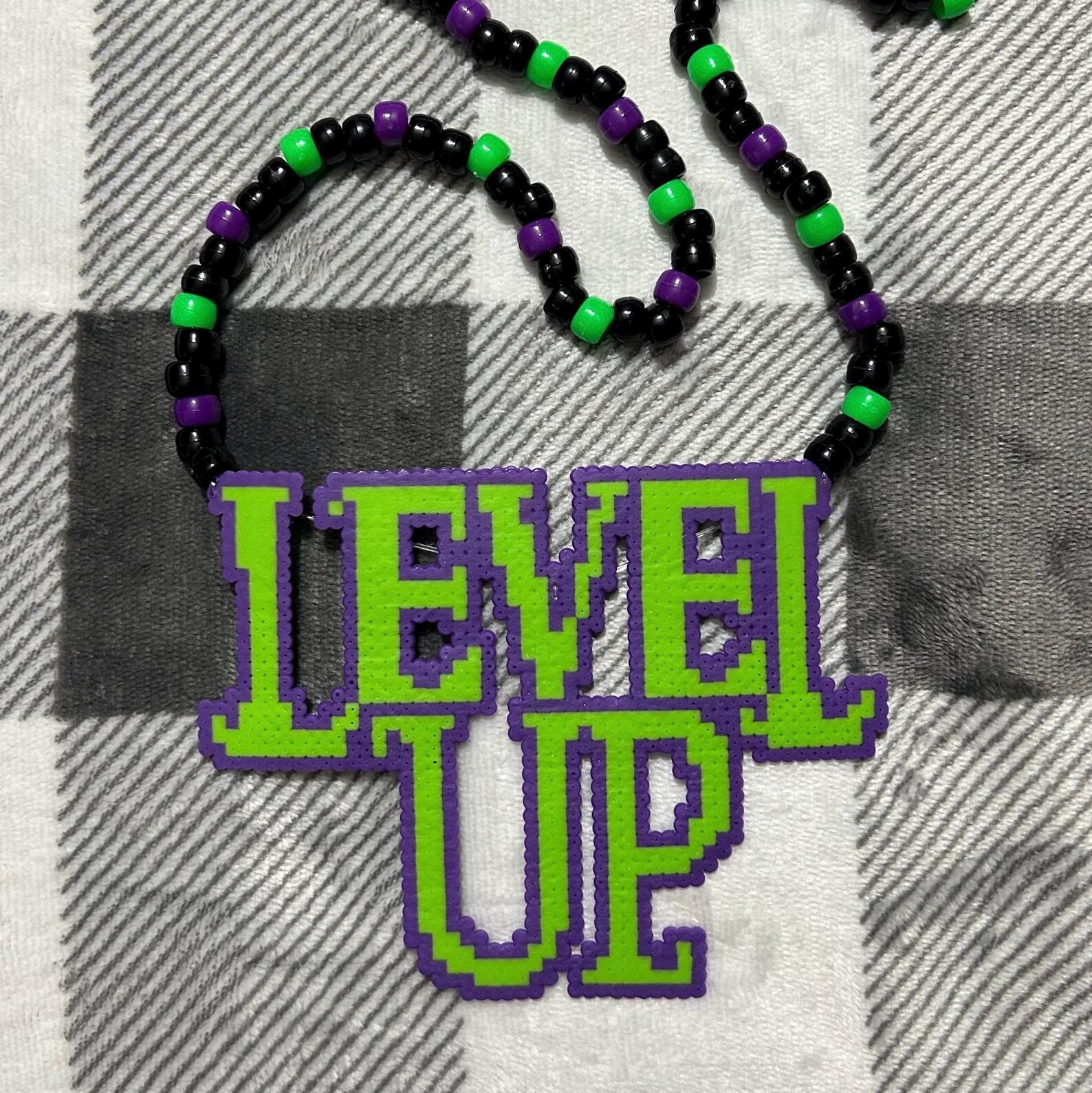 Level up Inspired Mini Perler Necklace - Etsy