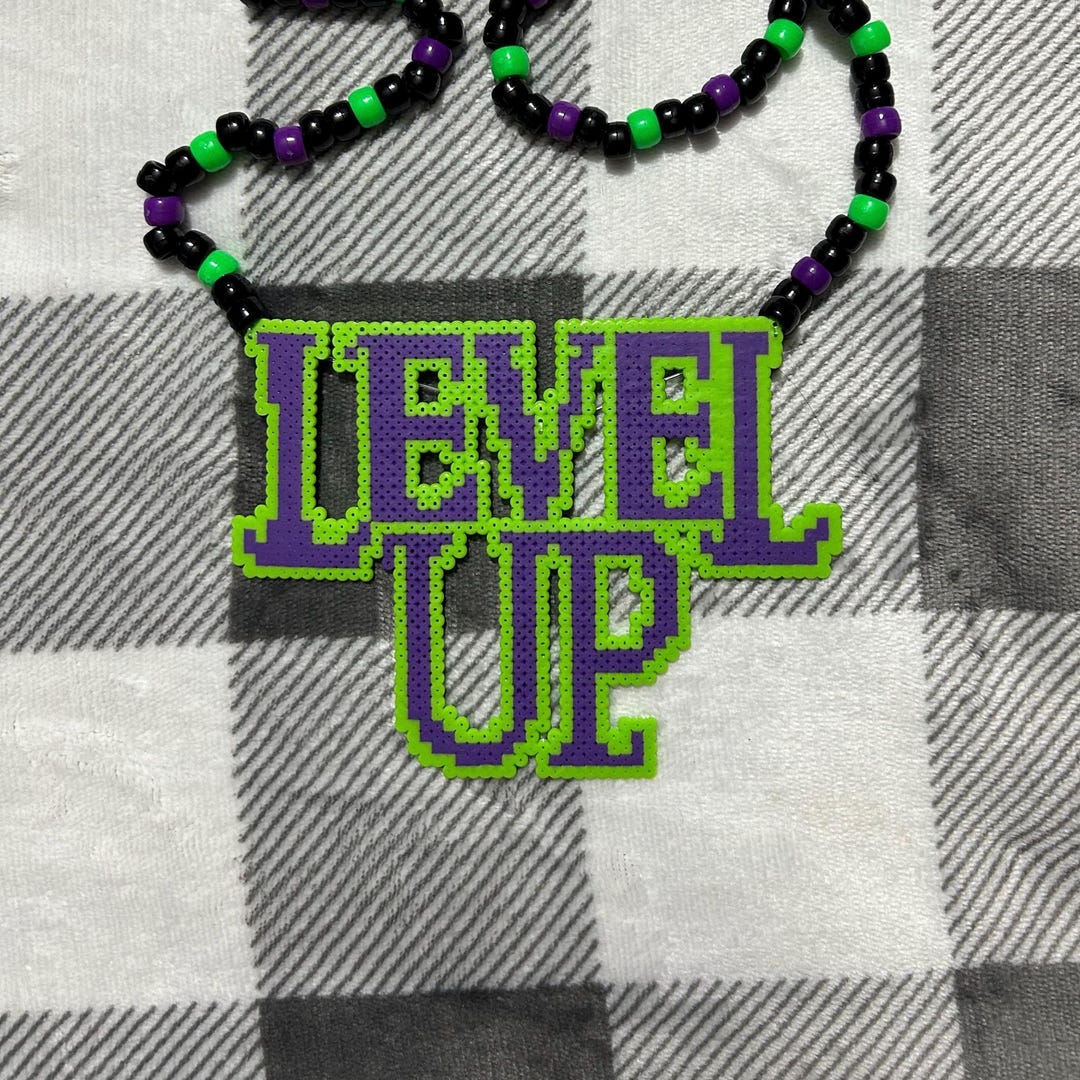 Level up Inspired Mini Perler Necklace - Etsy