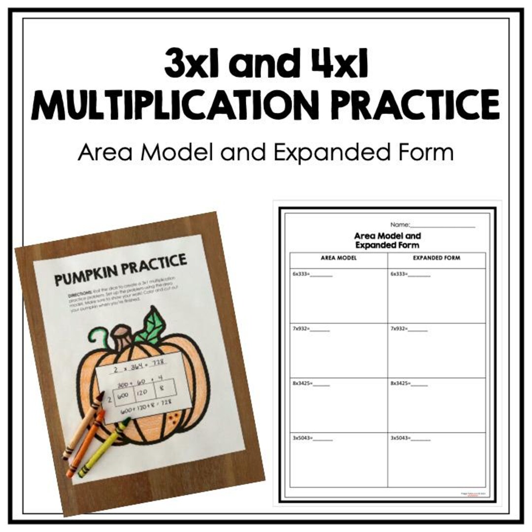 3x1 and 4x1 Multiplication Practice - Etsy