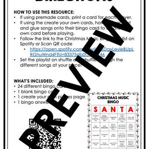 Christmas Music Bingo - Etsy