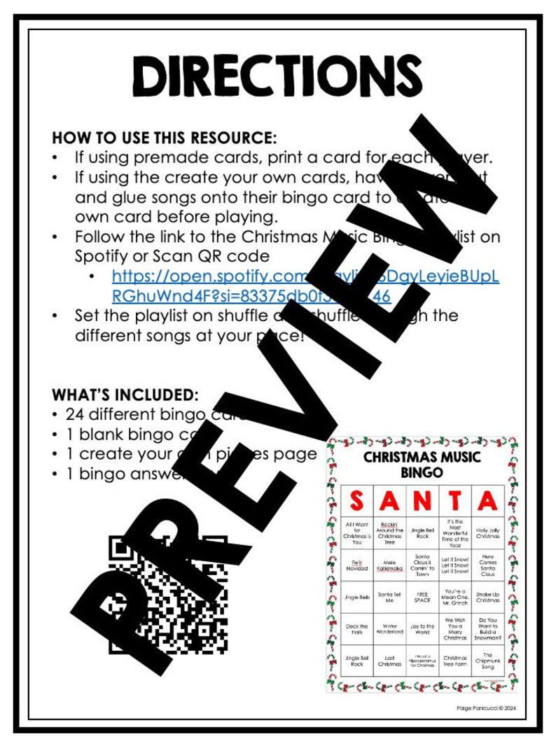 Christmas Music Bingo - Etsy