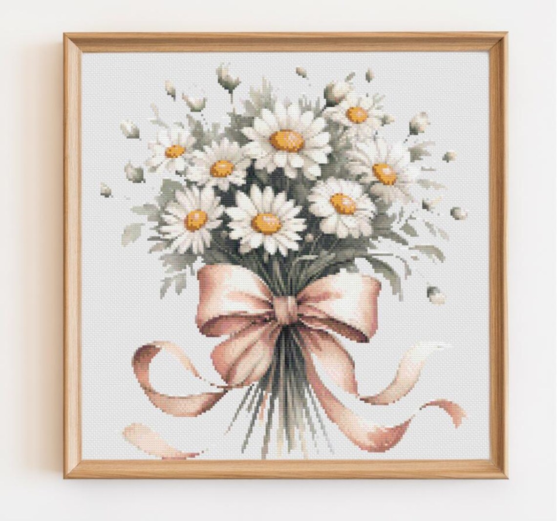 White Daisies Cross Stitch Pattern - PDF Pattern, Pattern Keeper ...