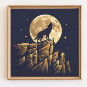 Wolf Howling Cross Stitch Pattern - PDF Pattern, Pattern Keeper ...