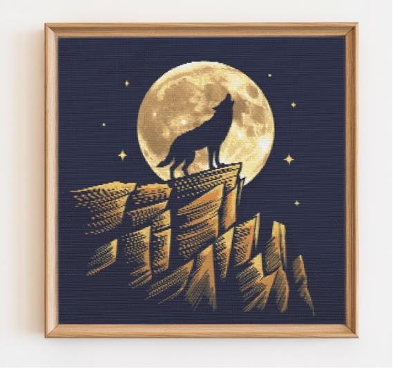 Wolf Howling Cross Stitch Pattern - PDF Pattern, Pattern Keeper ...