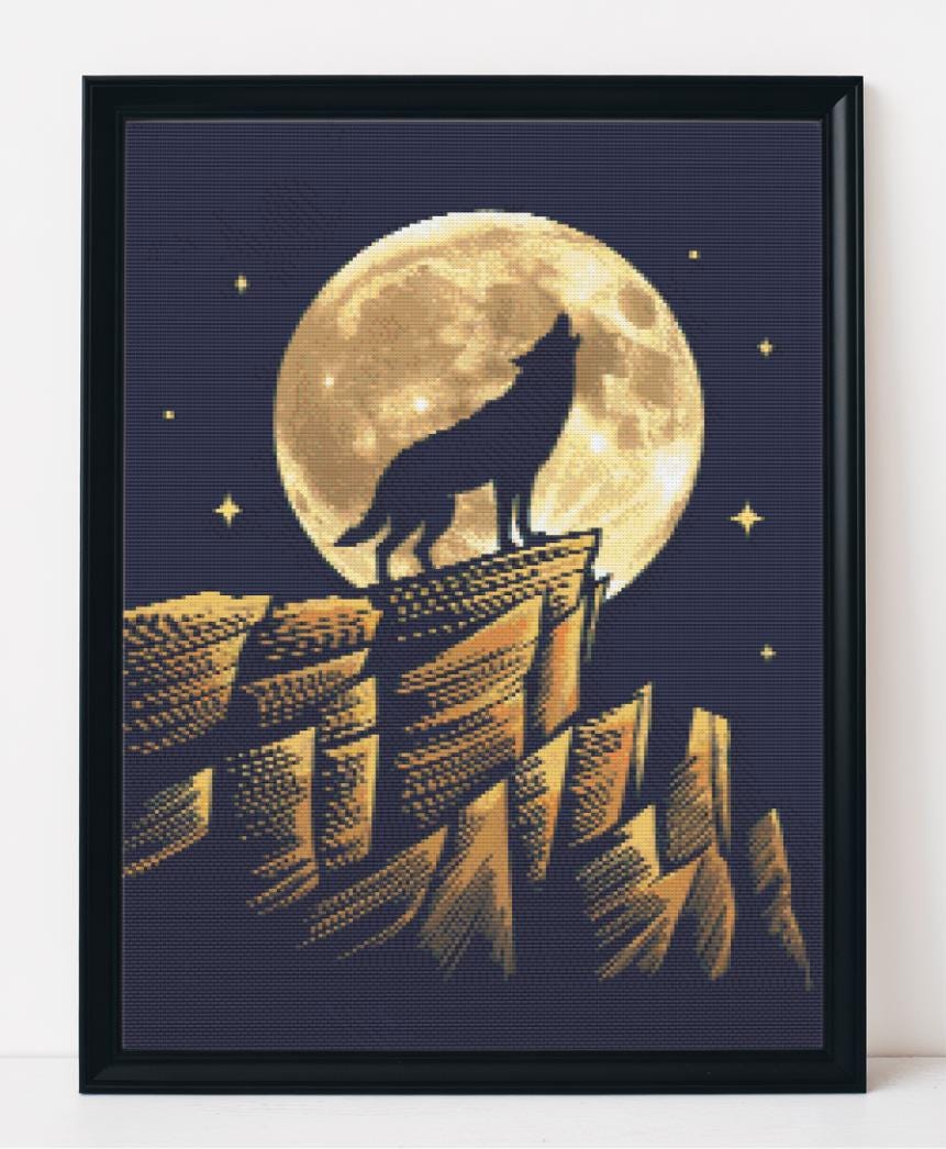 Wolf Howling Cross Stitch Pattern - PDF Pattern, Pattern Keeper ...