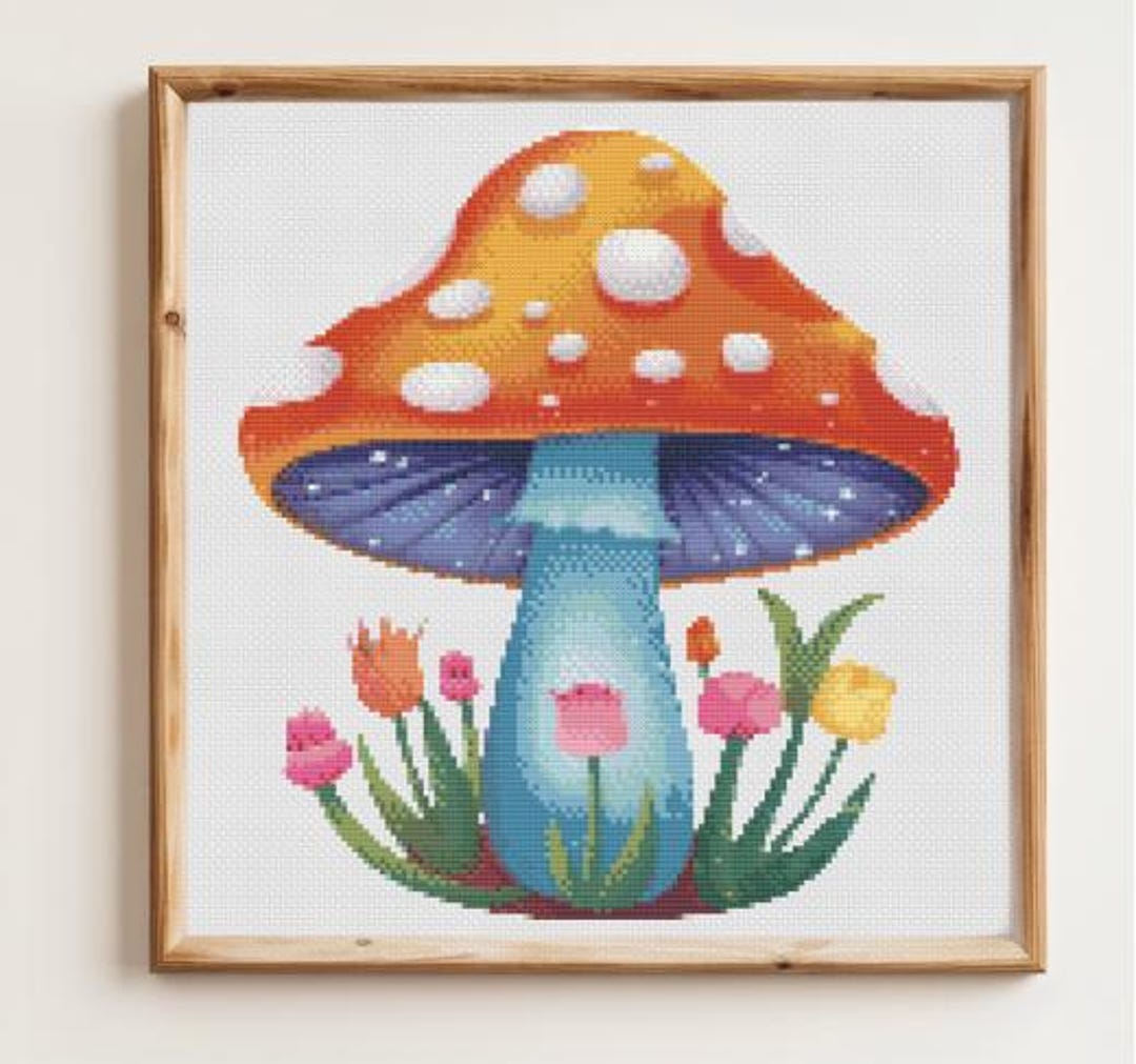 Colorful Mushroom Stitch Pattern - Bright and Cheerful Colors, PDF ...