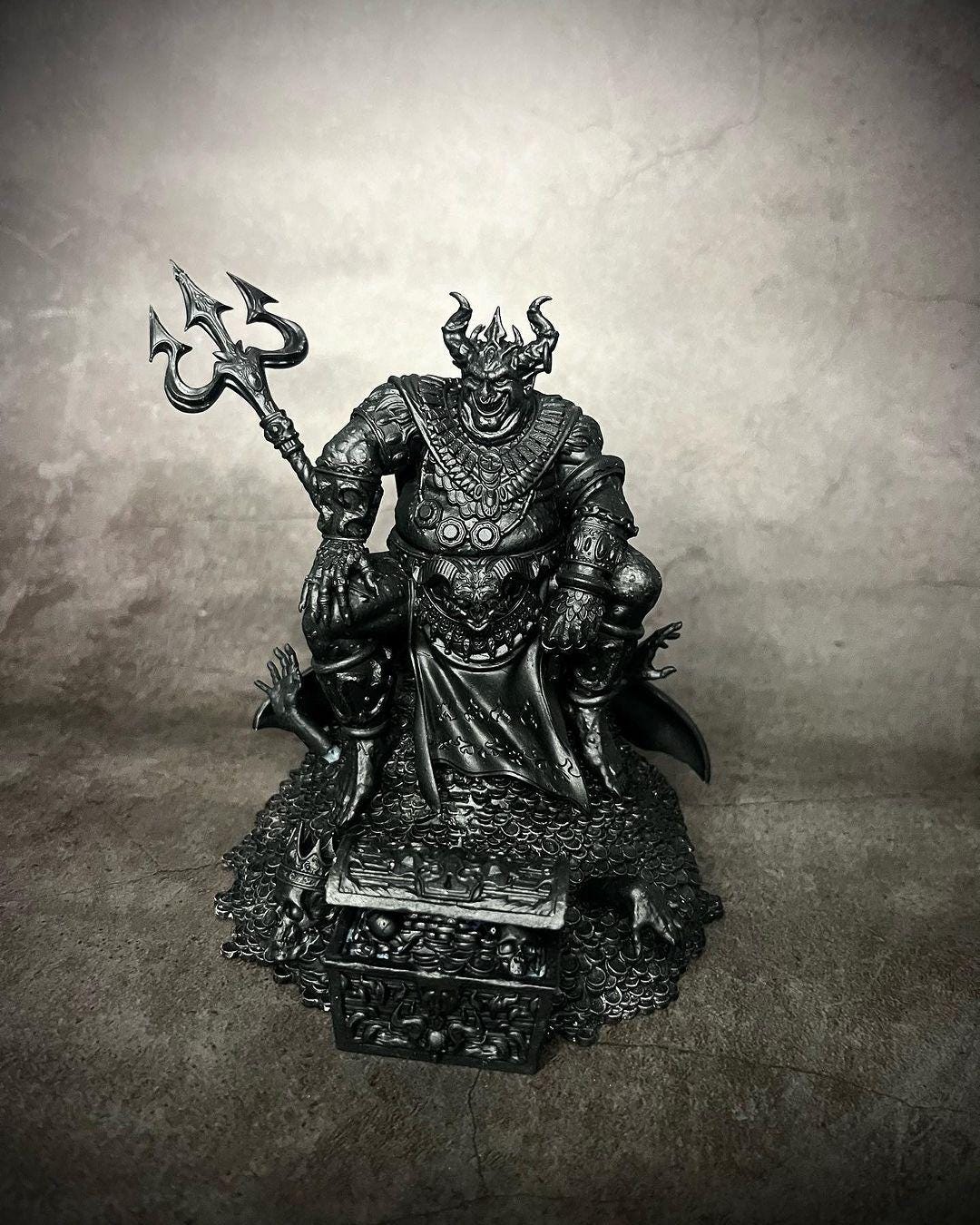 Mammon Horned God Statue - Wealth and Abundance Charm for Witchcraft ...