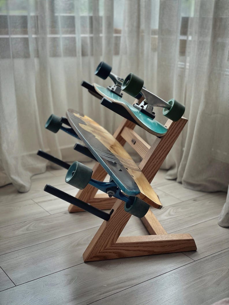 Handcrafted Multiple Vertical Skate Rack and Hanger - Skateboard ...