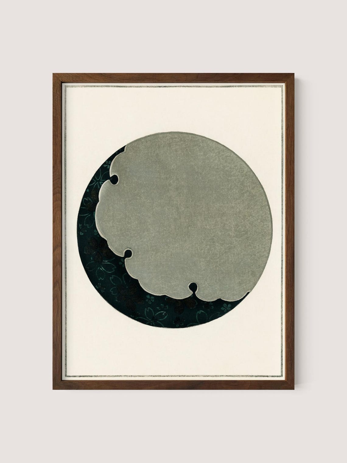 Minimal Moon Print | Japanese Block Print | Poetic Elegant Wall Art - Etsy