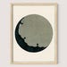 Minimal Moon Print | Japanese Block Print | Poetic Elegant Wall Art - Etsy