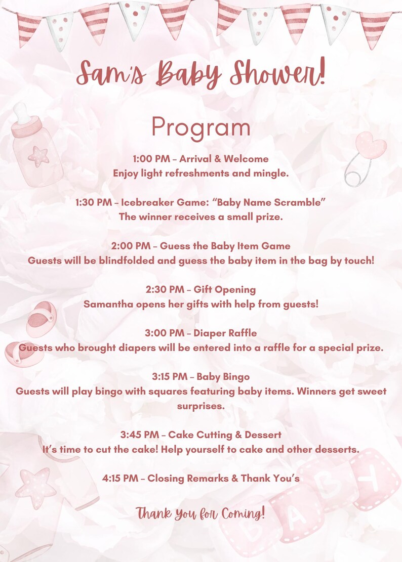 Baby Shower Program. Baby Shower Games. Customizable Bundle. RSVP. Baby ...